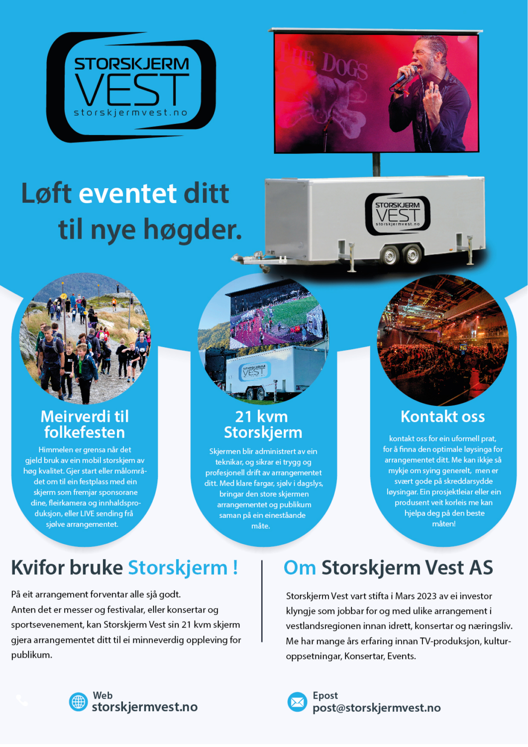 Leige Storskjerm – Storskjerm Vest AS